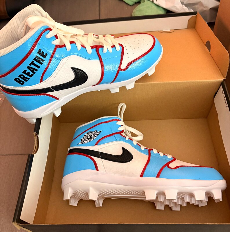 Personalized Leather Cleats Hand Painted | Custom Sports Cleats for ...