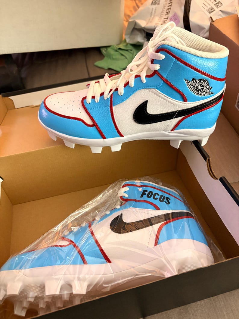 Personalized Leather Cleats Hand Painted | Custom Sports Cleats for ...