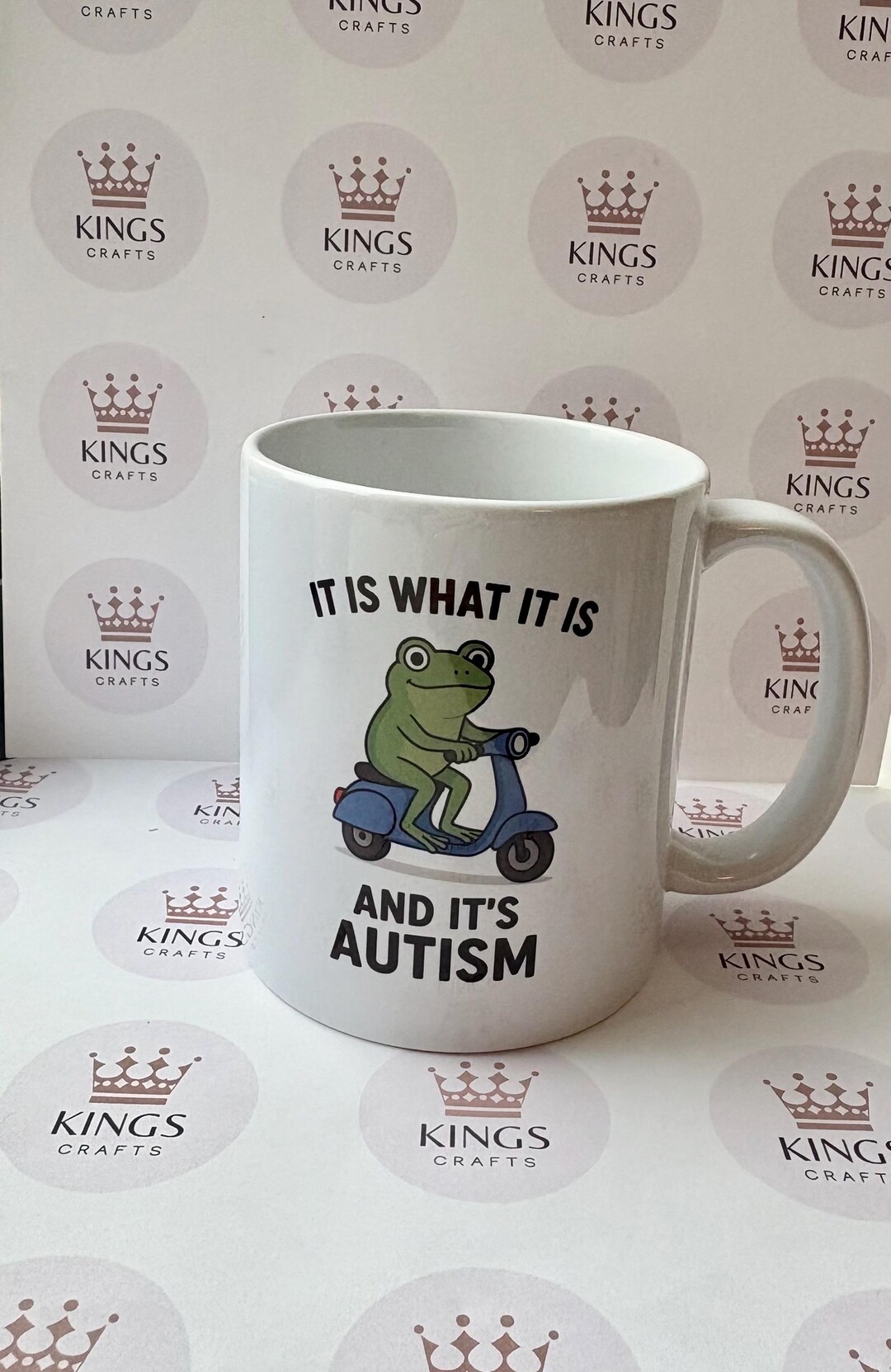 It is What It is Autism Mug, Frog on Scooter Coffee Cup, Funny Autism ...