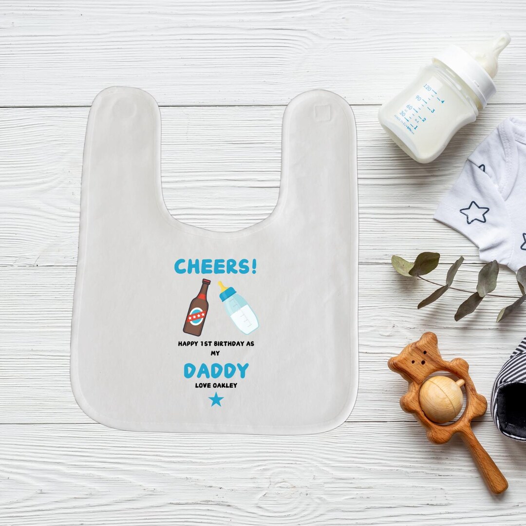 Happy Birthday Daddy Bib, Personalised 1st Birthday as My Daddy Bib ...