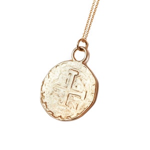 Gold Cross Coin Pendant - Etsy