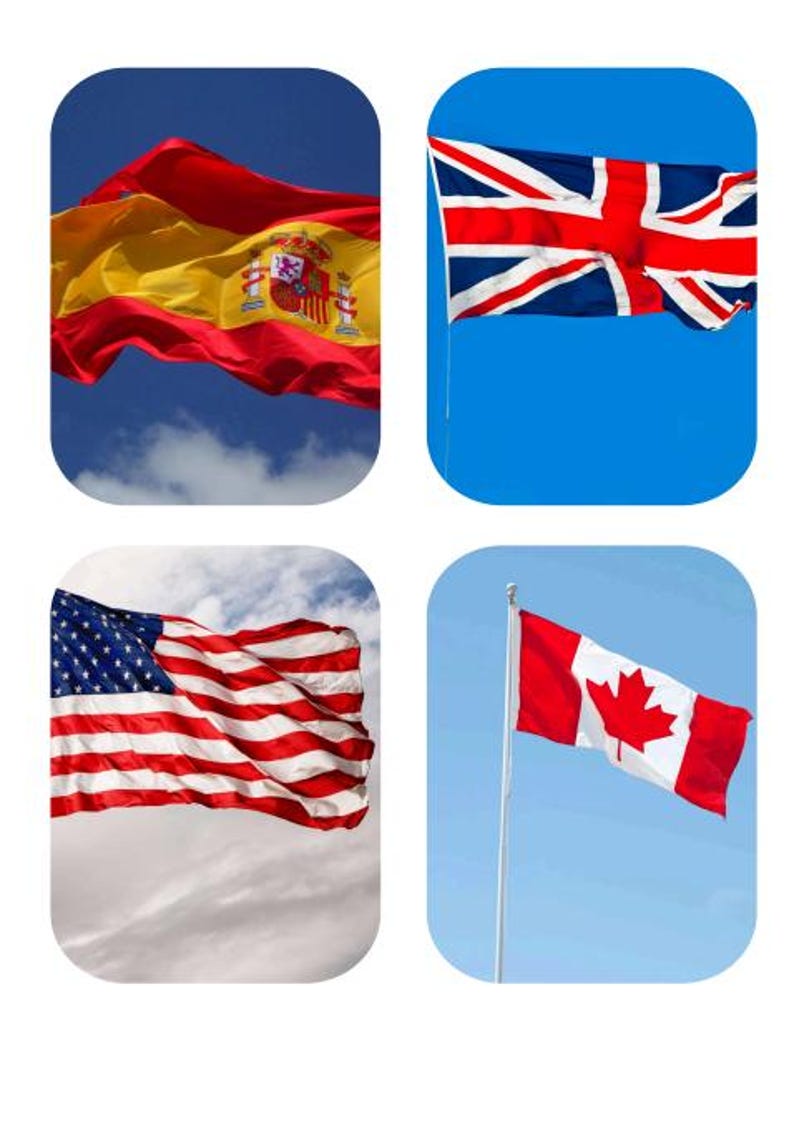 24 Printable Country Flags Flashcards | World Flags for Preschool | PDF ...