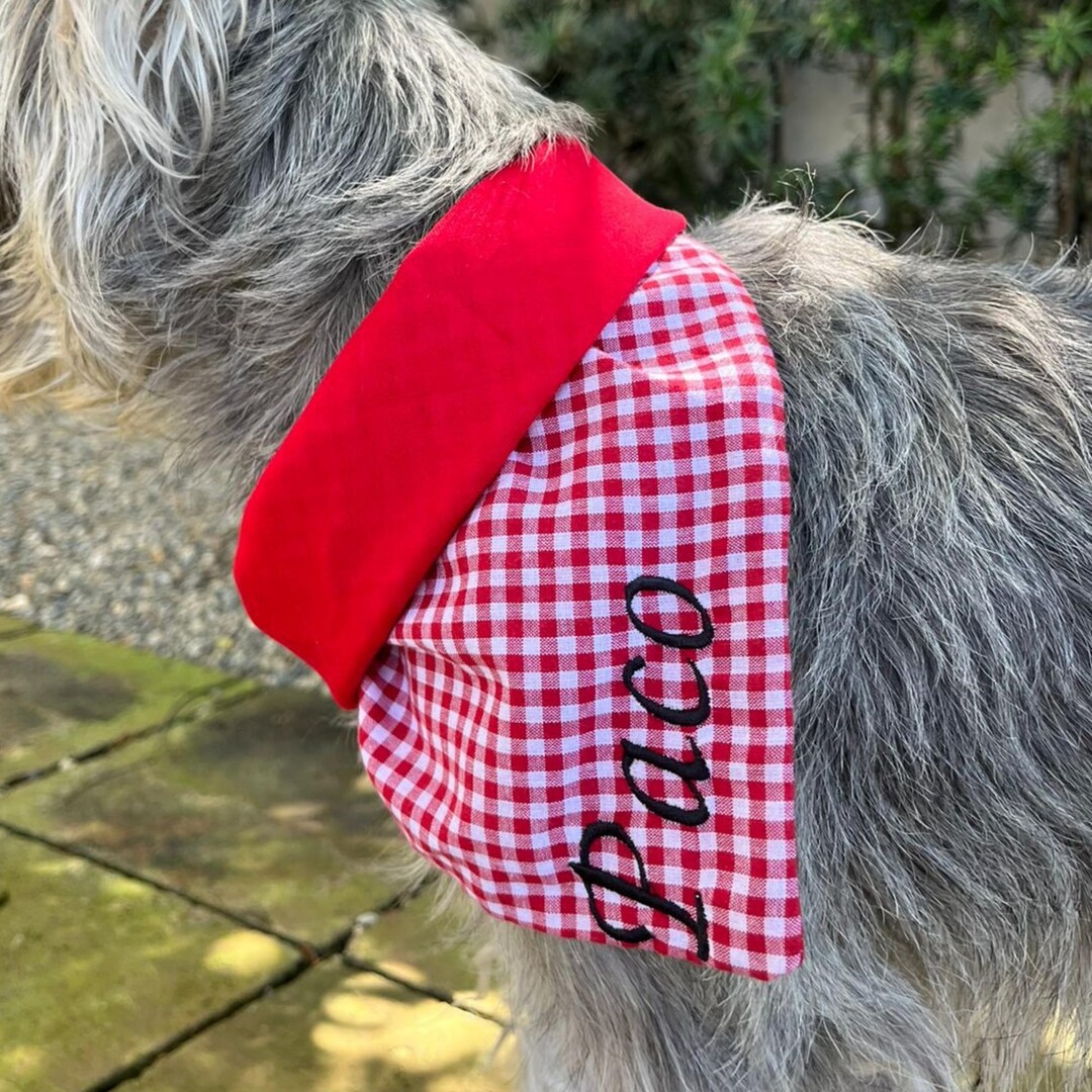 Personalized Dog Scarf Custom Pet Kerchief With Name Handmade Dog ...