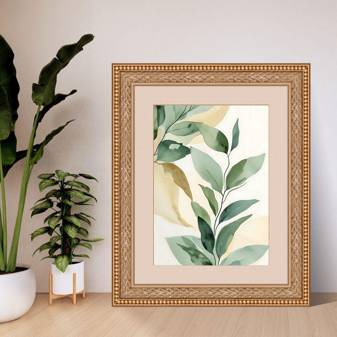 Modern Art, Leafy Modern Art, Aesthetic Simple Art, Home Decor, Leafy ...