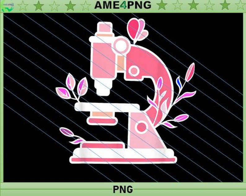 Floral Microscope PNG, Cute Science Lab Clipart, Pink Biology Teacher ...
