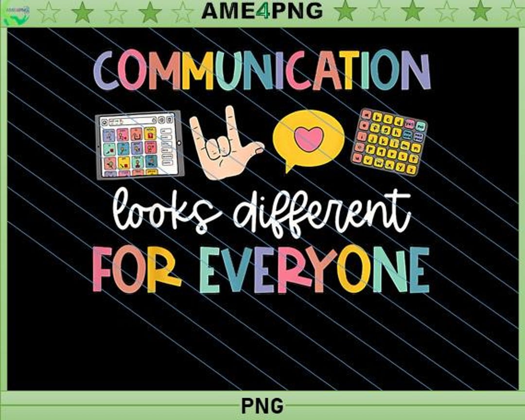 Inclusive AAC & Sign Language PNG: Autism Awareness Sublimation Design ...
