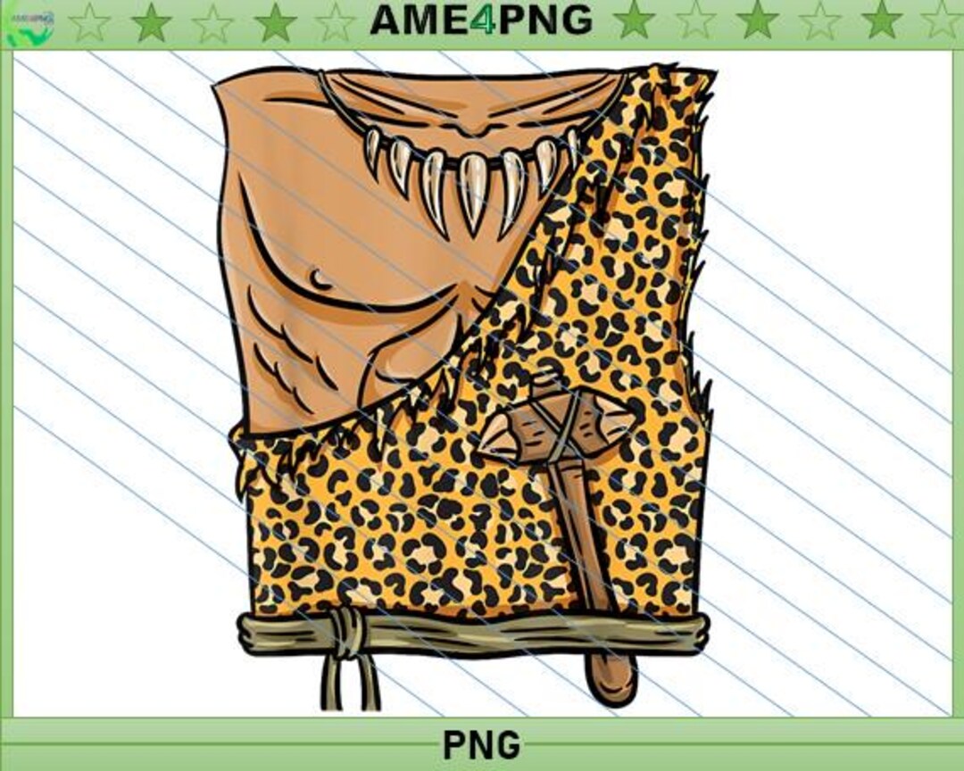 Leopard Print Caveman Costume PNG: Halloween DIY Tunic (digital ...