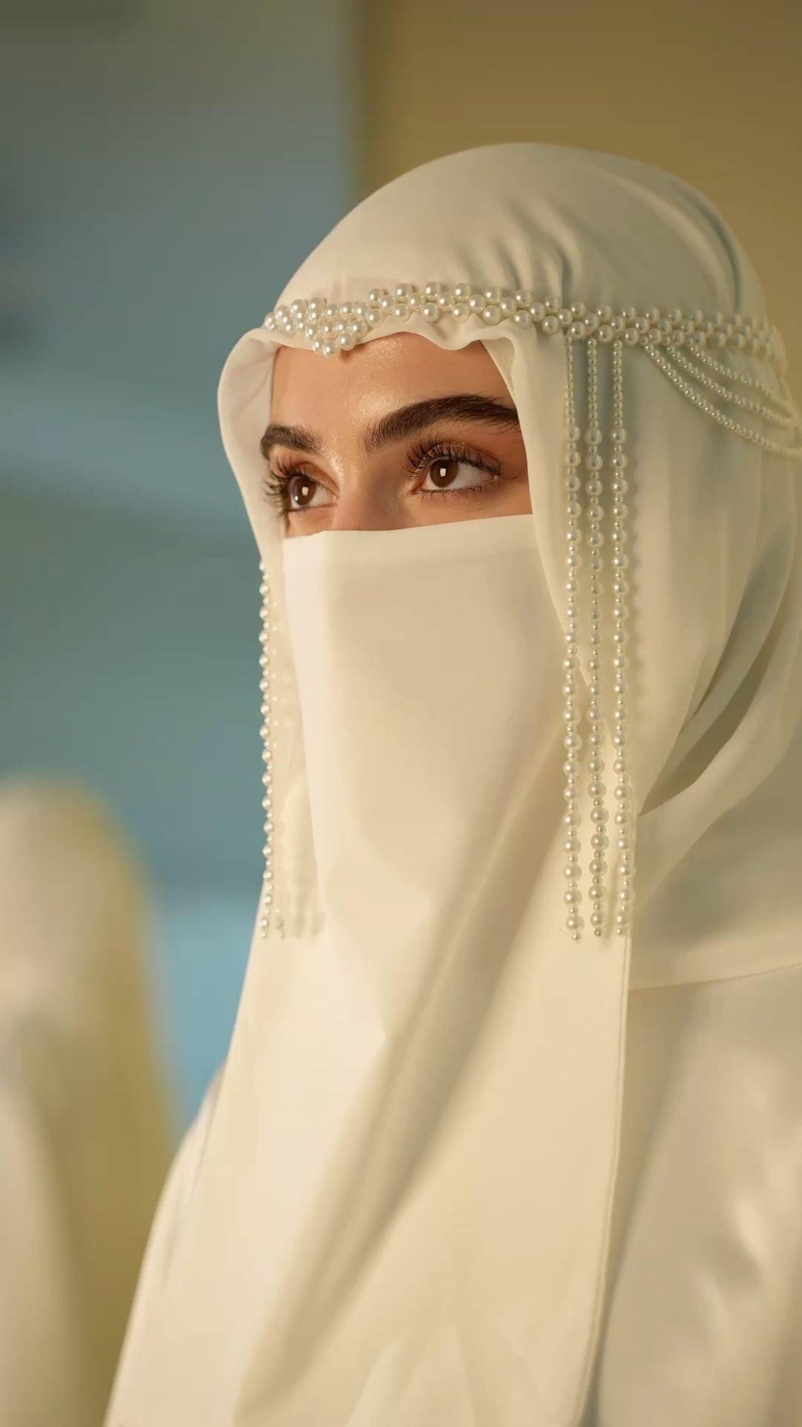 Pearl Hijab Headpiece – Bridal Hijab Jewelry, Pearl Head Chain, Muslim ...