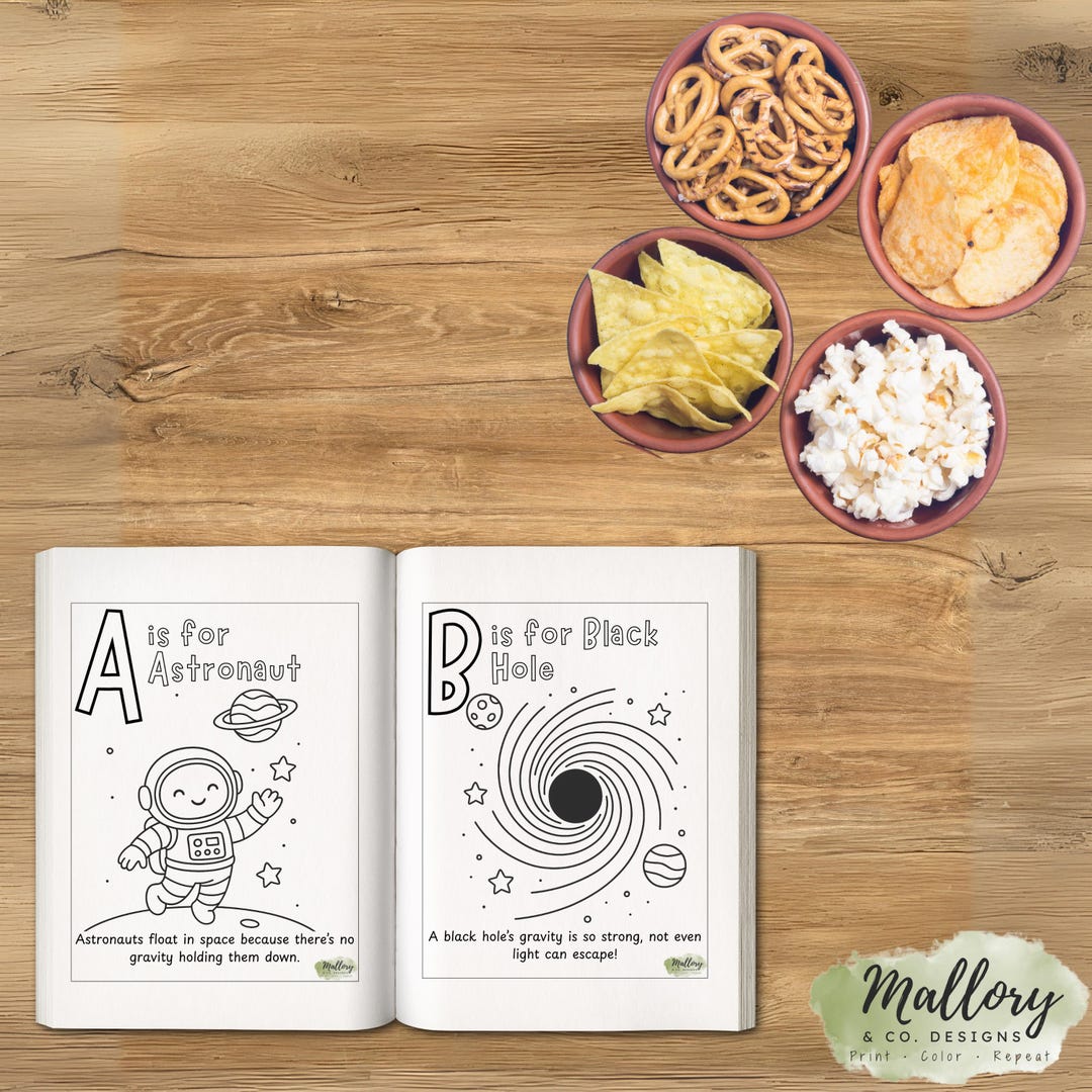 A-Z Space Coloring Book: Outer Space Alphabet (printable PDF) - Etsy