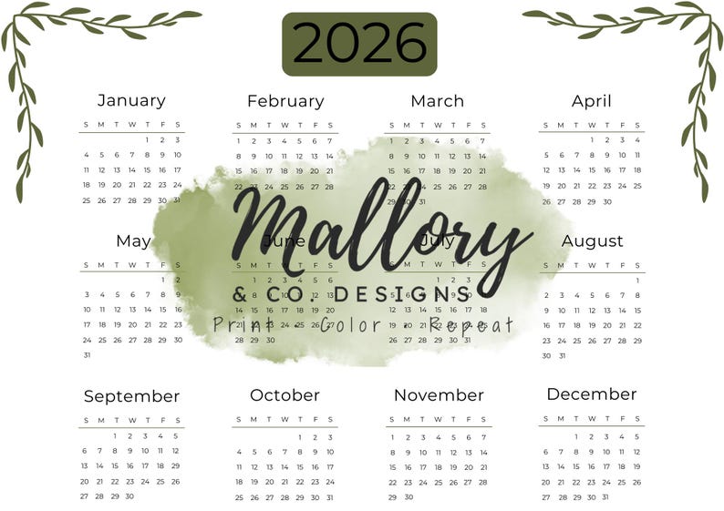 2026 Monthly Planner Template | Editable Canva Calendar (digital ...