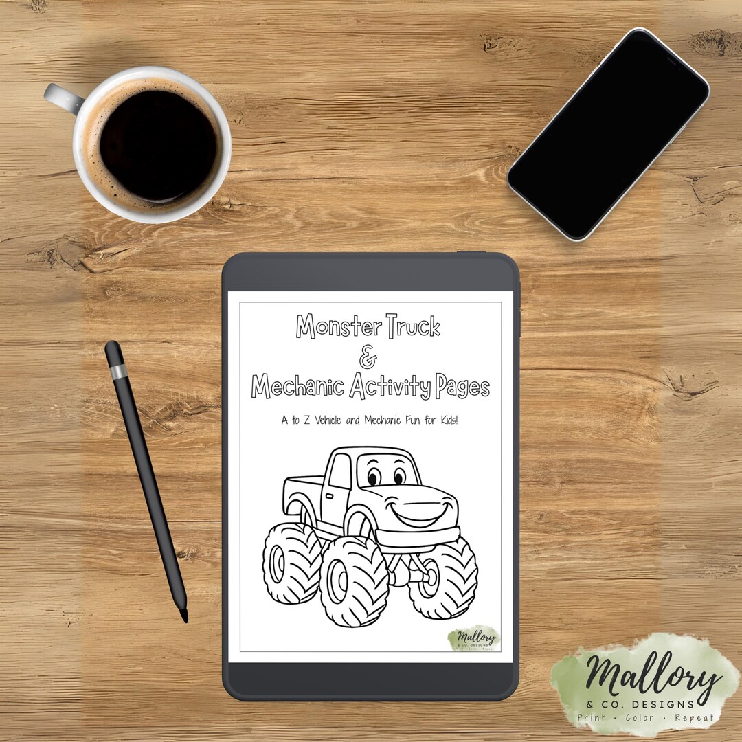 Monster Truck Activity Book: Mechanic-themed Maze, Matching Game ...
