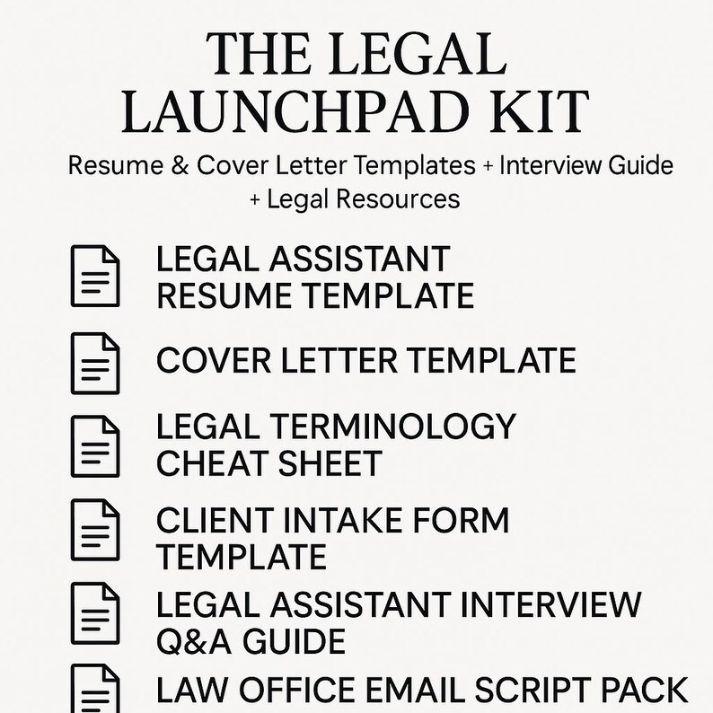 The Legal Launchpad Kit™ – Resume & Cover Letter Templates, Paralegal ...