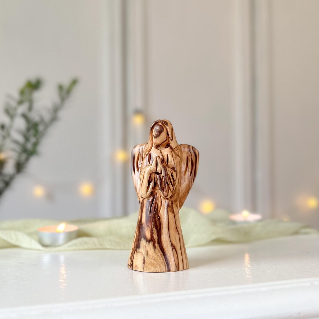 Angel Made of Olive Wood: Nativity Figure and Christmas Decoration From ...