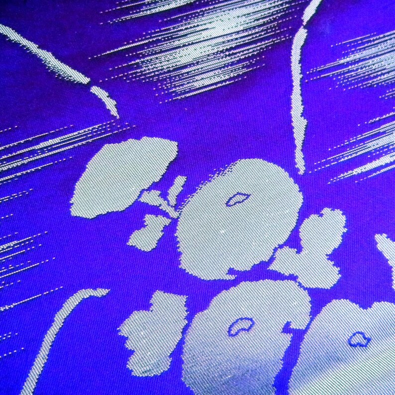 Deep Royal Purple With Silver Flowers - Silk Candle or Vase Mat - Etsy