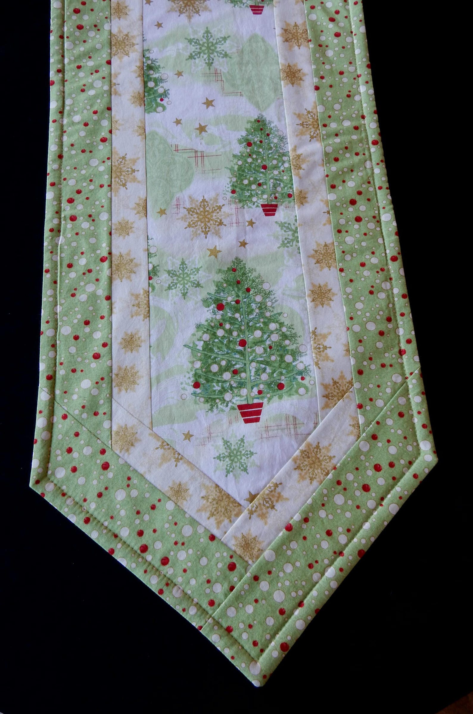 Cheerful Light Green Trees Winter Table Runner - Reversible - Etsy
