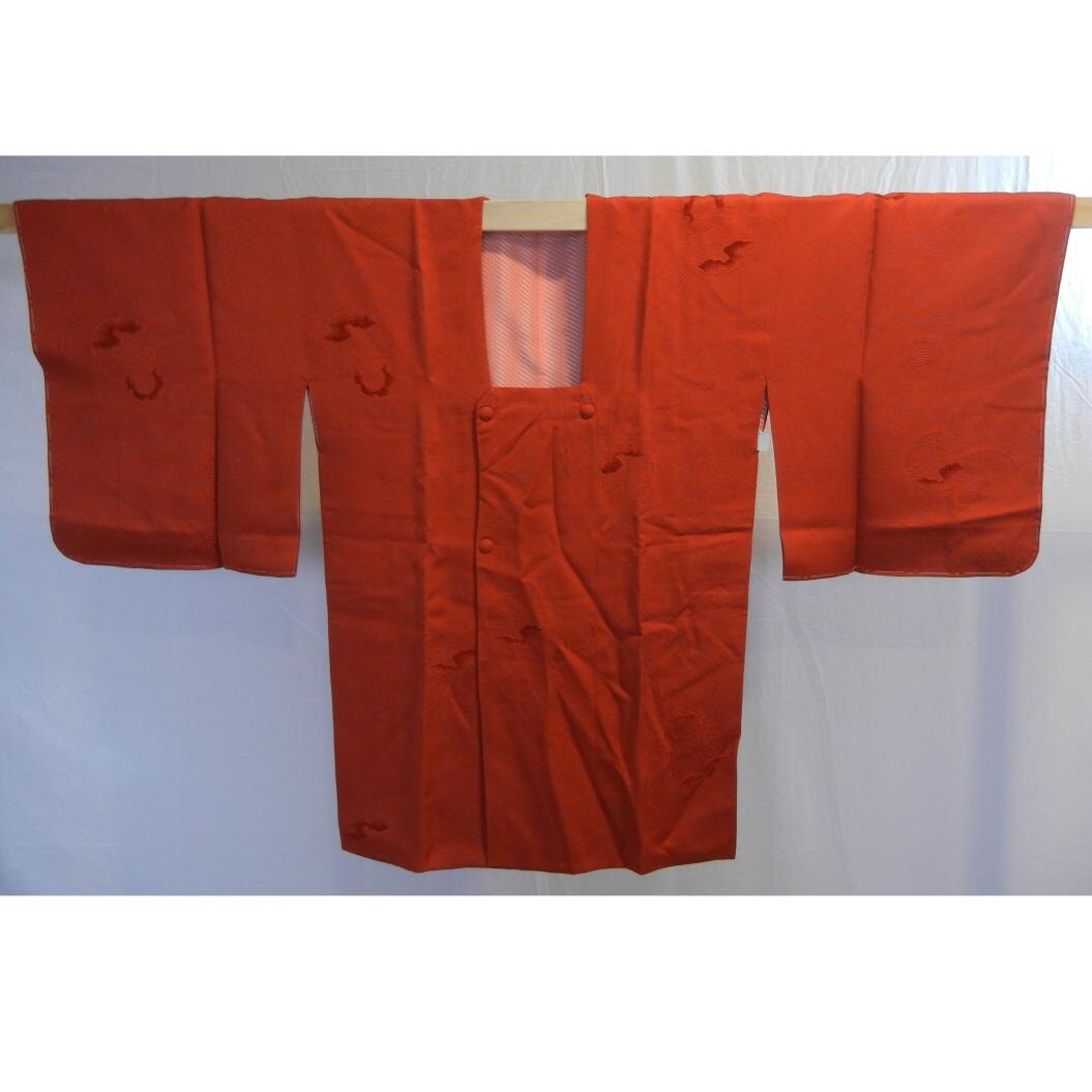 Red-brown Silk Michiyuki (a Kimono Jacket) - Woven Traditional ...