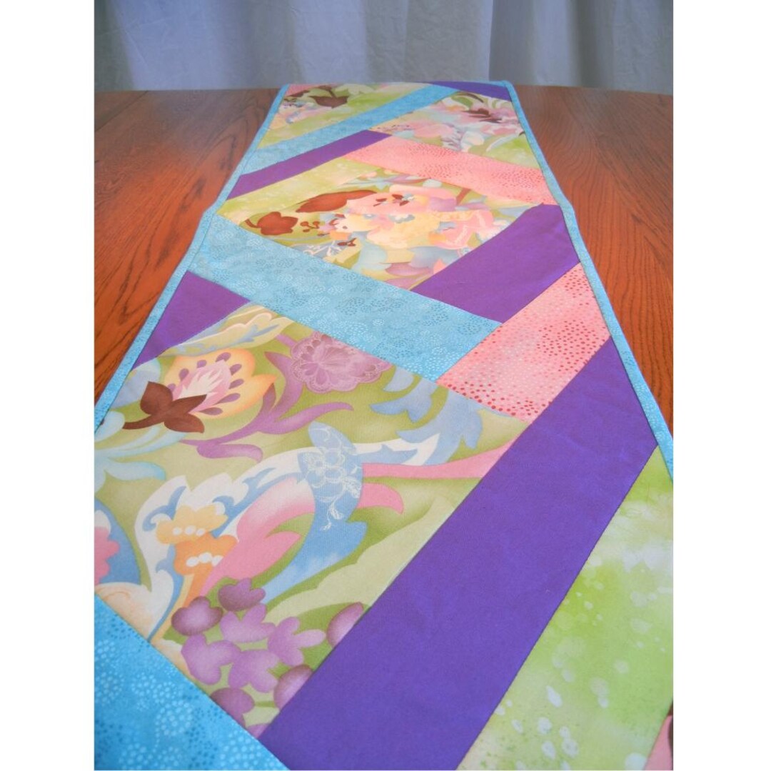 Spring Colors Crazy Quilt Table Runner - Pastels to Brighten the Day - Etsy