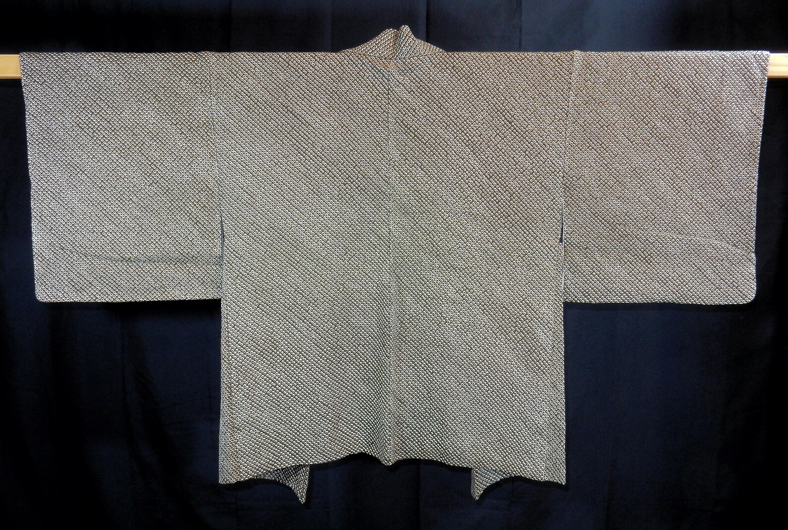 Very Dark Forest Green Silk Shibori Haori - a Vintage Japanese Kimono ...