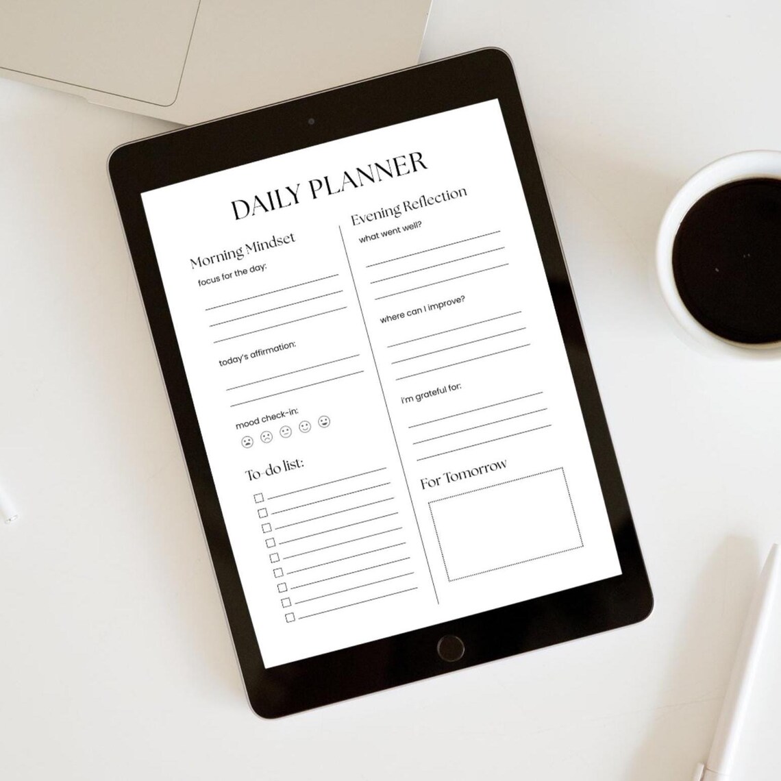 Elegant Daily Planner: Minimalist Productivity Organizer (instant ...