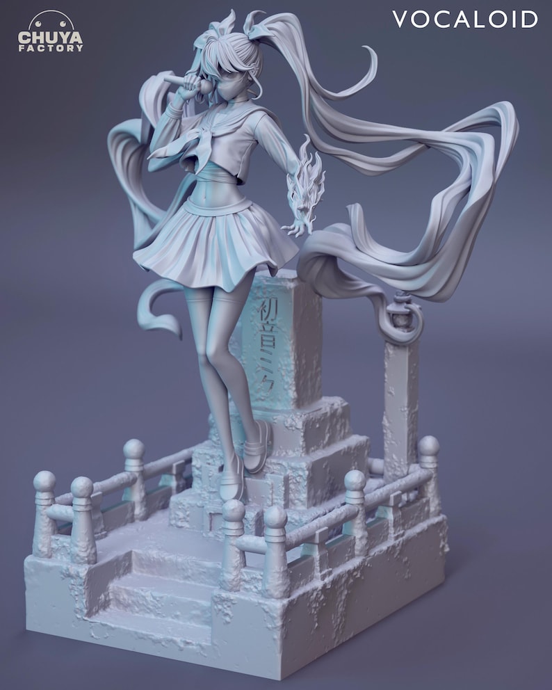 Hatsune Miku Resin Figure | 3D Printed Model Kit or Hand-painted Option ...
