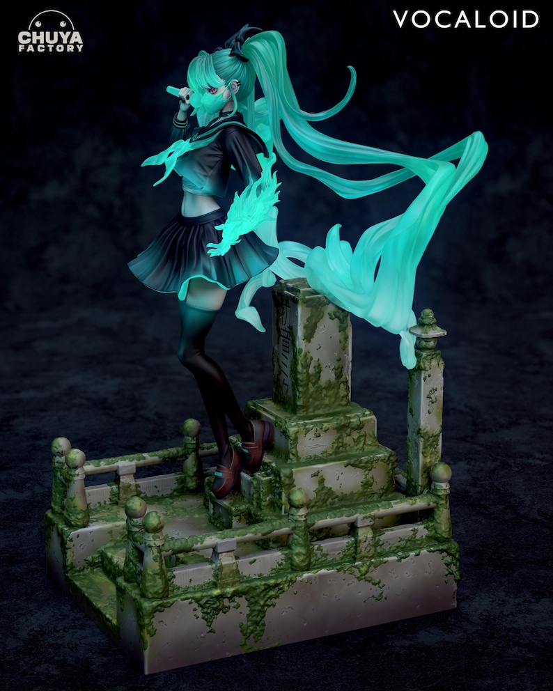 Hatsune Miku Resin Figure | 3D Printed Model Kit or Hand-painted Option ...