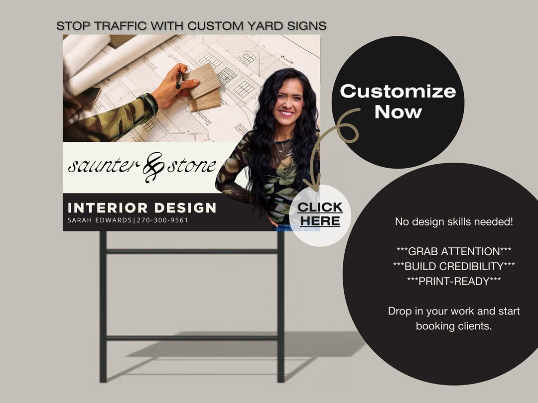 Interior Design Yard Sign or Billboard Template - Etsy