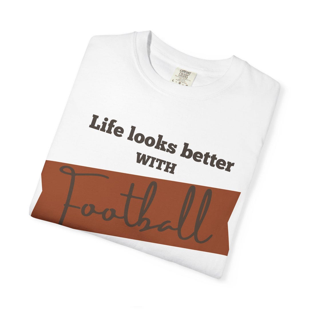 Football-themed Unisex Garment-dyed T-shirt, Casual Sport Tee, Gift for ...
