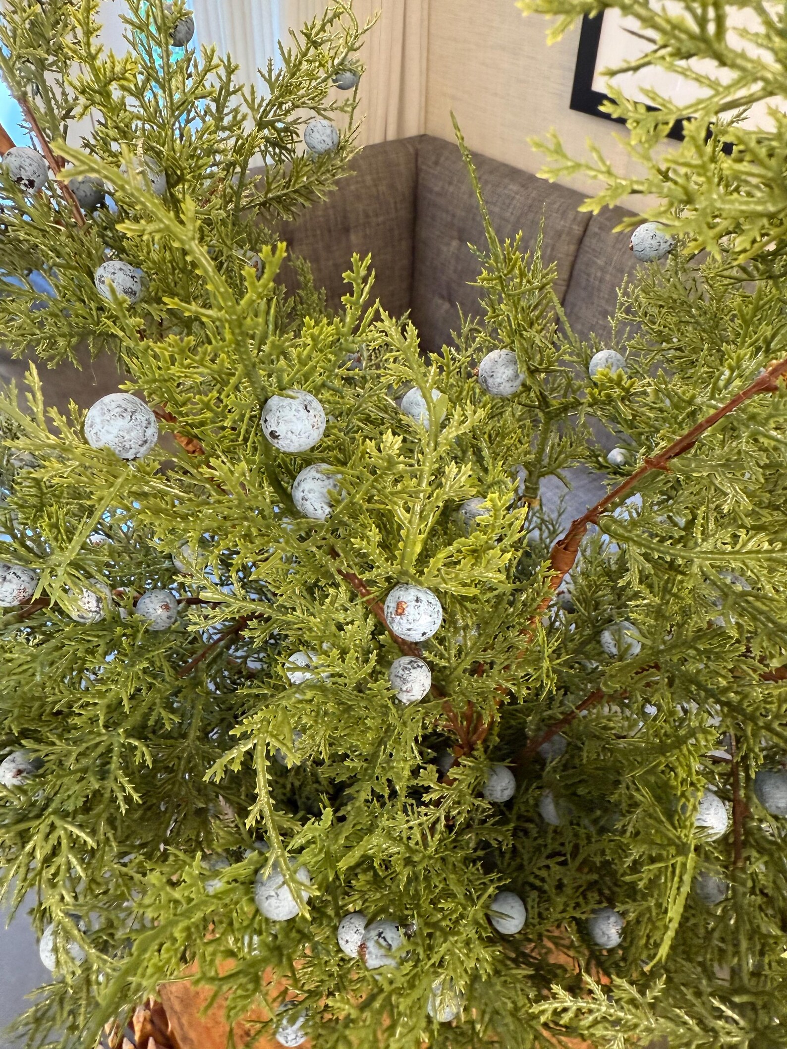 Realistic Faux Juniper Branch – Soft-touch Winter Greenery Stem - Etsy