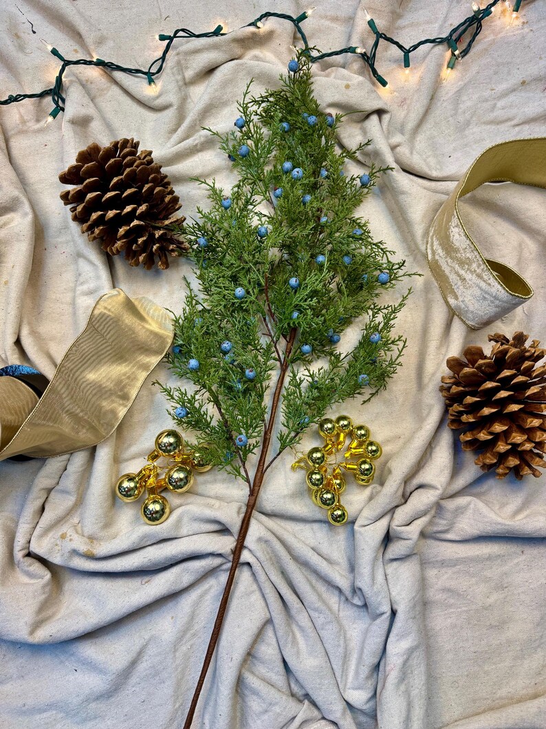 Realistic Faux Juniper Branch – Soft-touch Winter Greenery Stem - Etsy