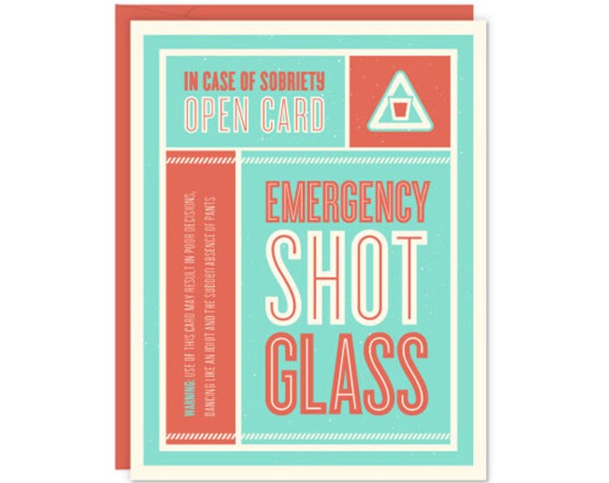 Emergency Shot Glass Card - Etsy