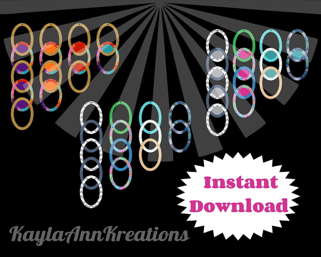 Oval Loop Earring SVG File, Cricut Cut File, Silhouette Template - Etsy