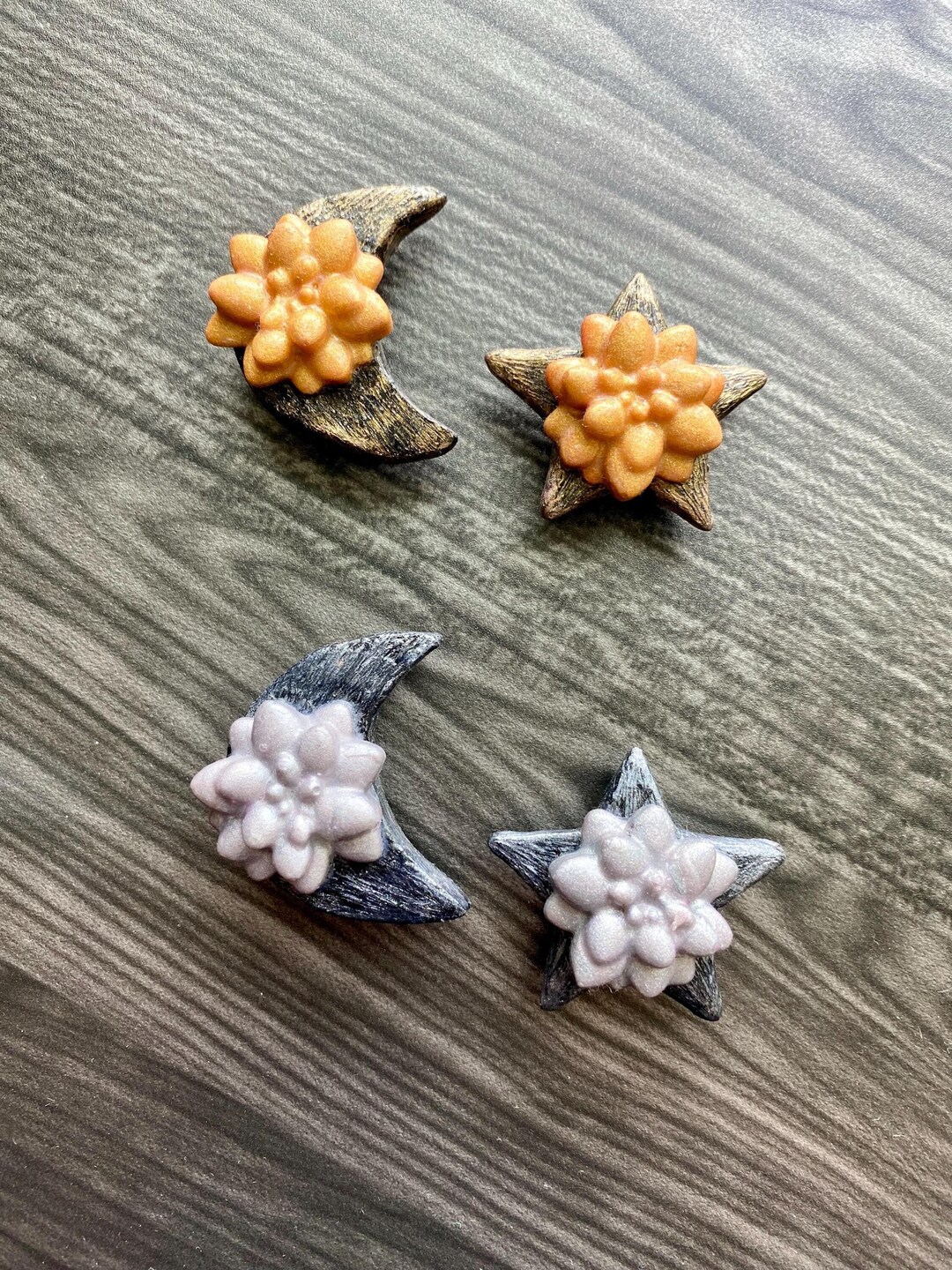 Celestial Magnets - Crescent Moons and Stars - Silver and Gold ...