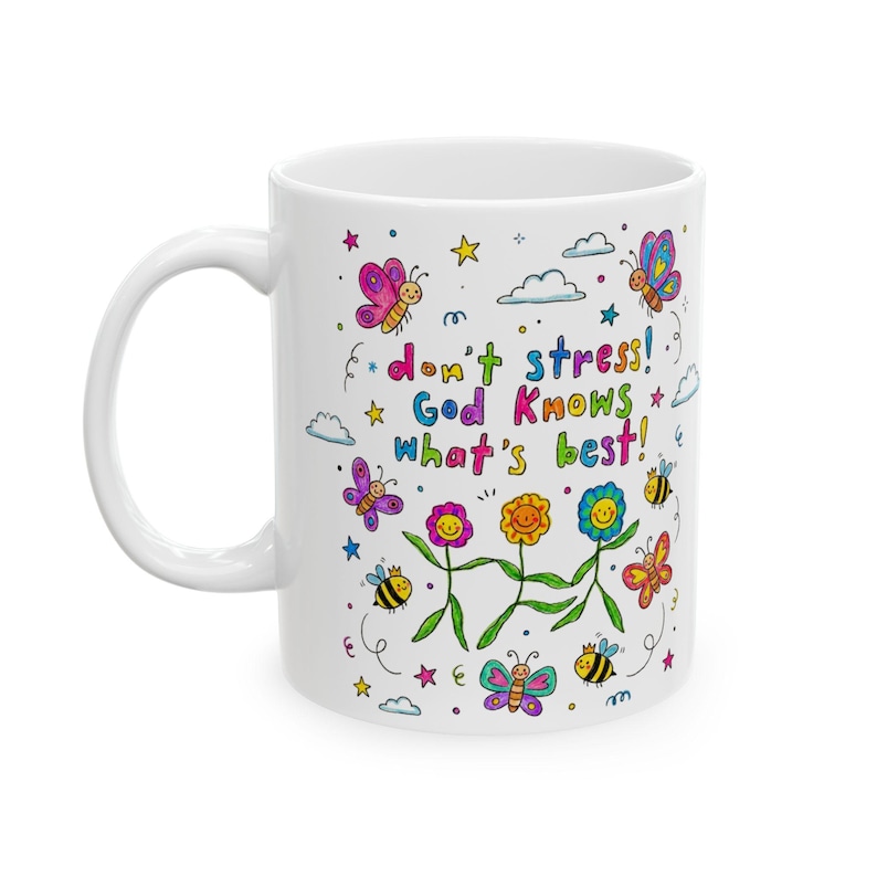 Don't Stress Mug, Cute Christian Design, Inspirational Religious ...