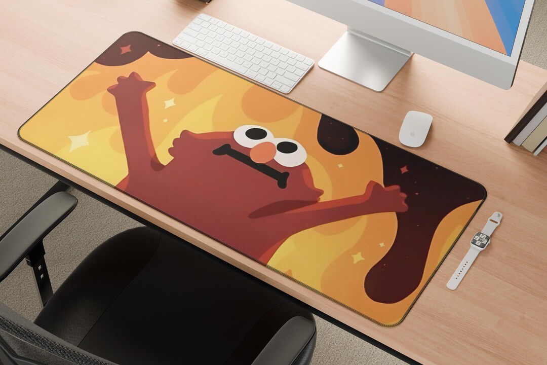 Fiery Monster Meme Extra Large Desk Mat - Etsy
