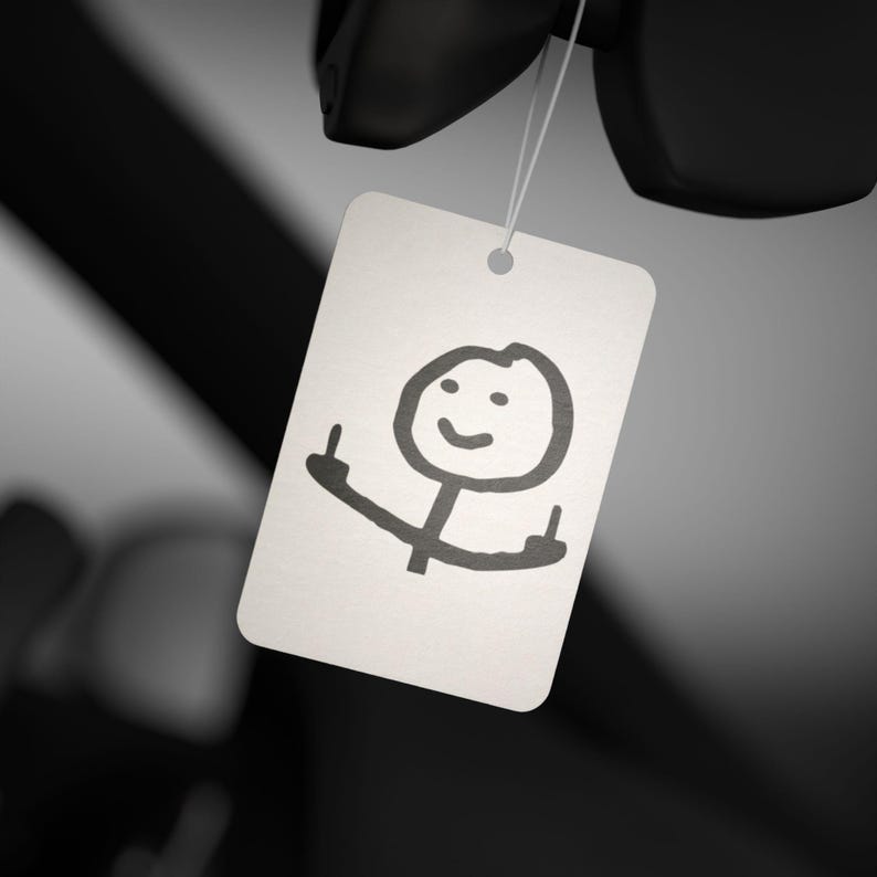 Middle Finger Stick Figure Meme - Funny Car Air Freshener - Etsy