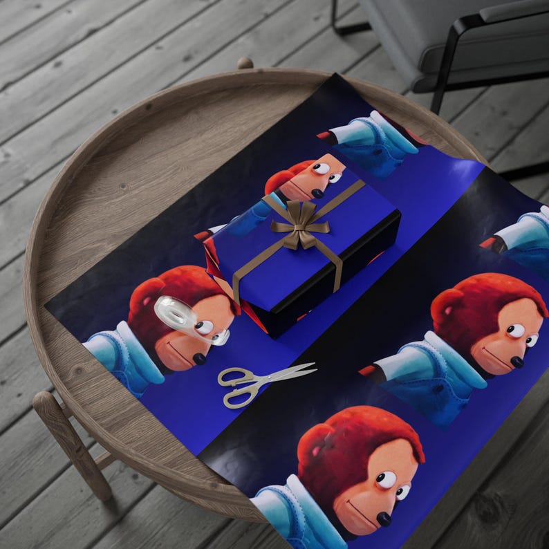 Side Eye Monkey Puppet Meme Wrapping Paper - Funny Gift-wrapping Paper ...