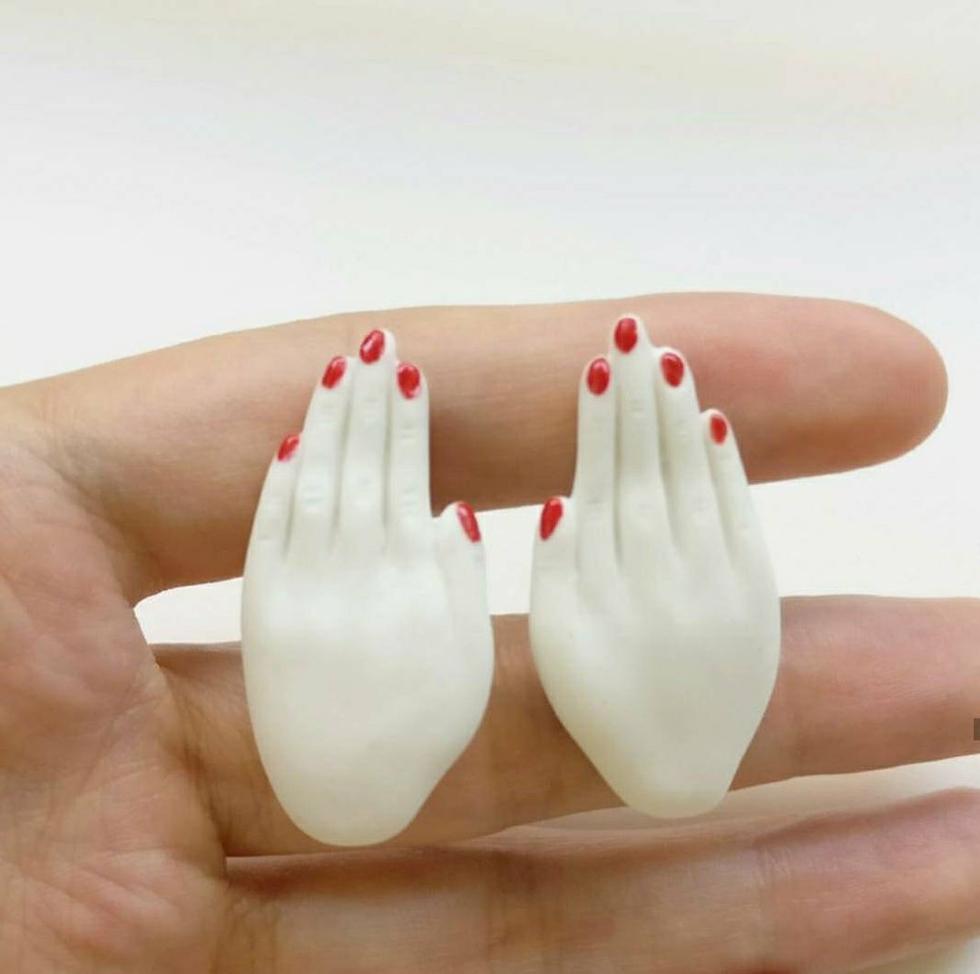 Hand Made hand White Porcelain Brooch Pin - Etsy