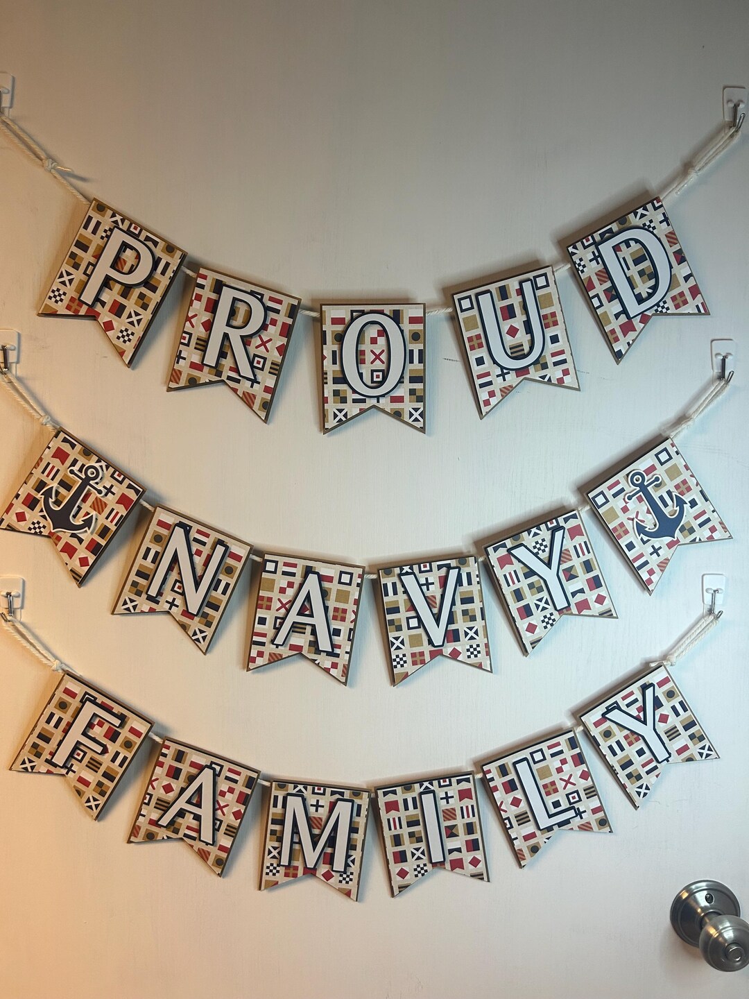 Proud Navy Family Banner: US Navy Graduation Door Decor With Nautical ...