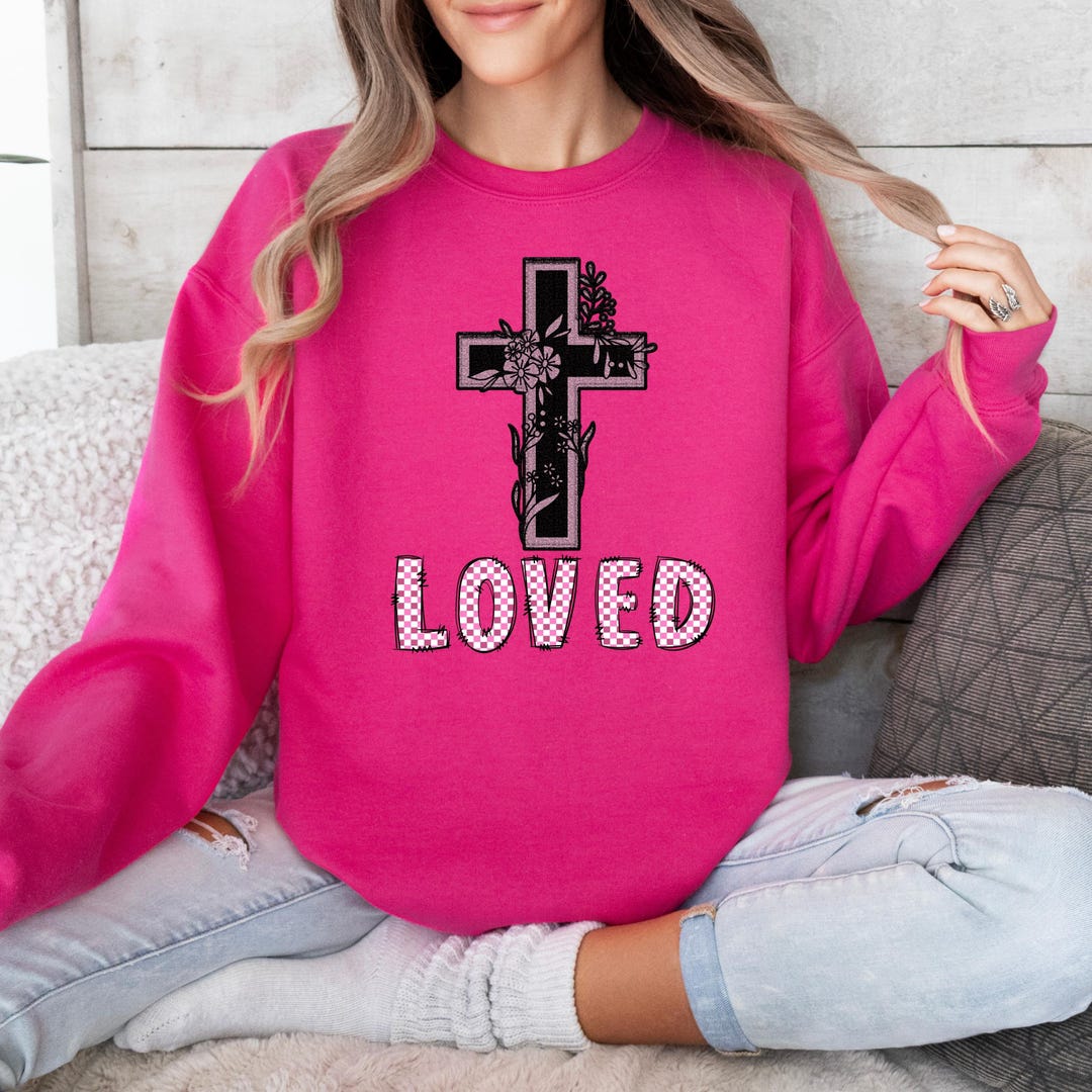 Loved Cross PNG Files in Pink, Green, and Chestnut Brown - Etsy
