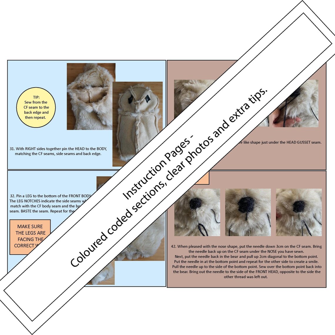 Teddy Bear Sewing Pattern, Stuffed Bear Pattern, Digital Download ...