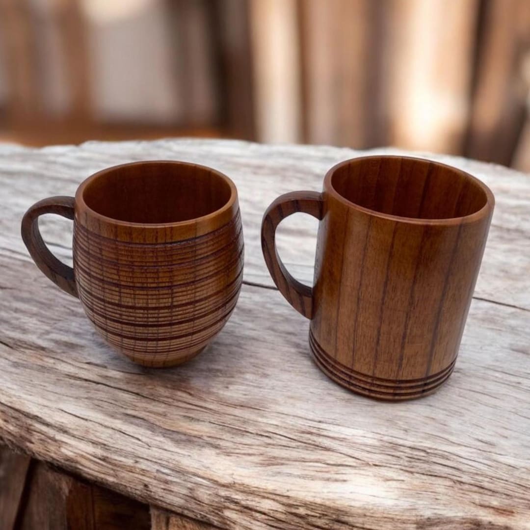 Hand Carved Wooden Coffee Mug: Rustic Farmhouse Drinkware - Etsy