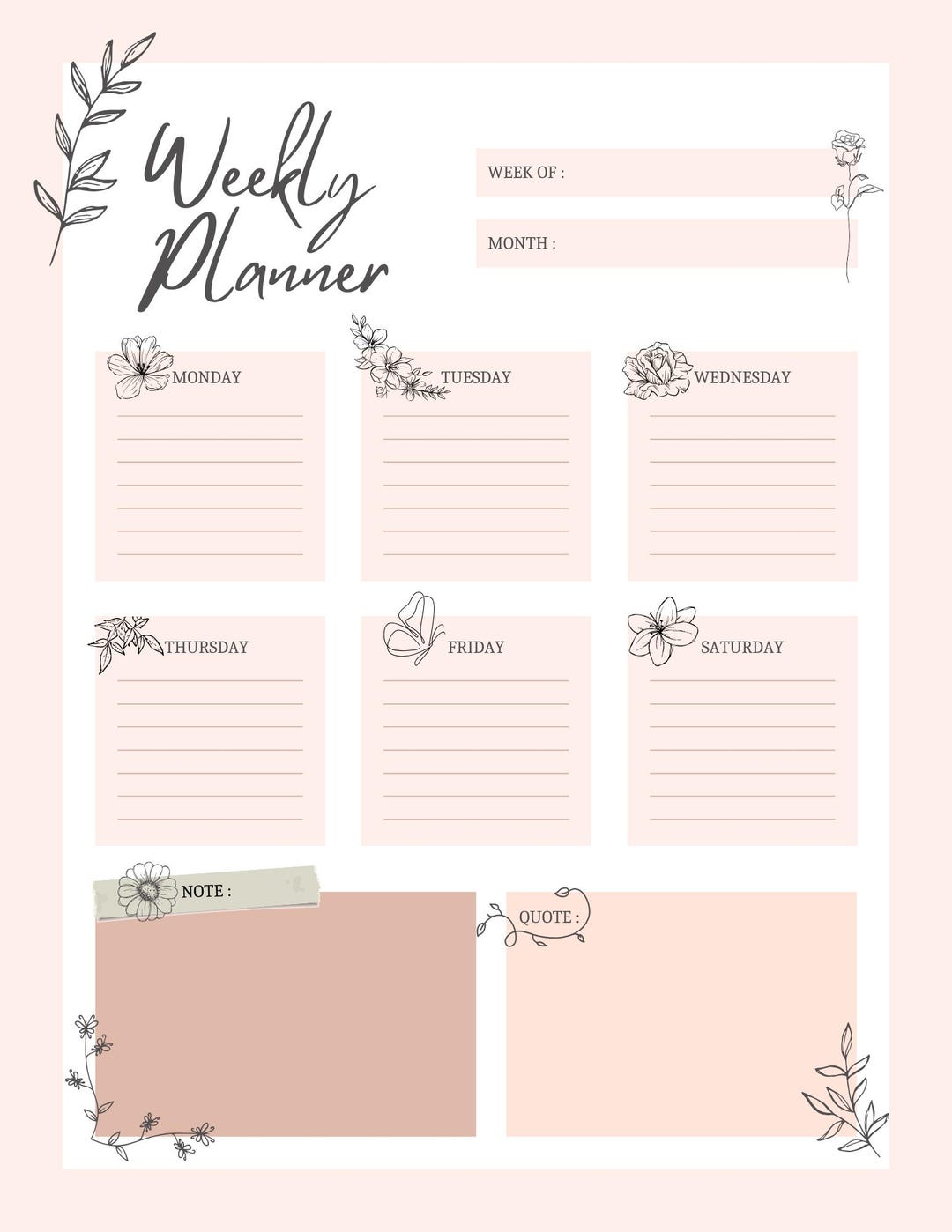 Cozy Pastels Weekly Planner - Etsy