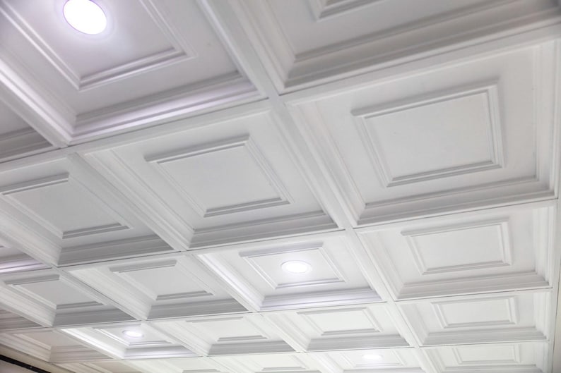 Modern Coffered Ceiling Tile: 24mm T-bar Grid, Easy Install (59.5x59.5 ...