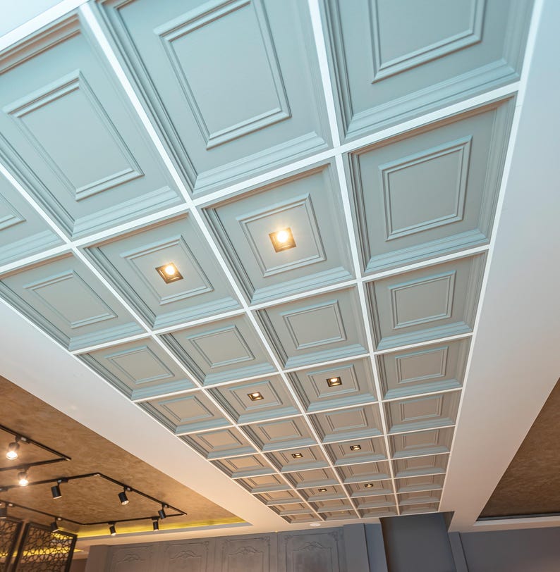 Modern Coffered Ceiling Tile: 24mm T-bar Grid, Easy Install (59.5x59.5 ...