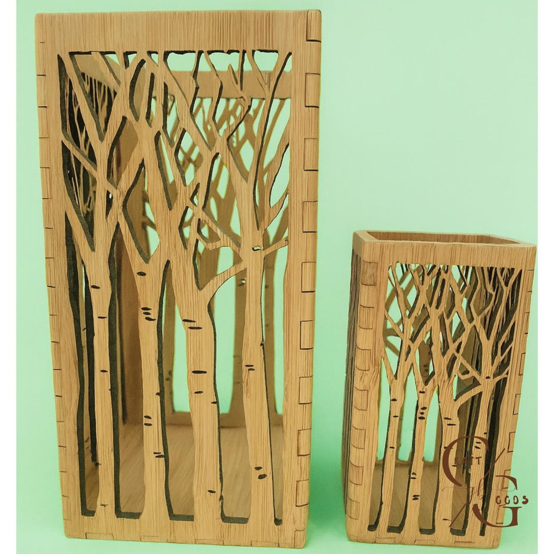 Laser Cut Wooden Tree Lantern - Rustic Tea Light Candle Holder - Etsy