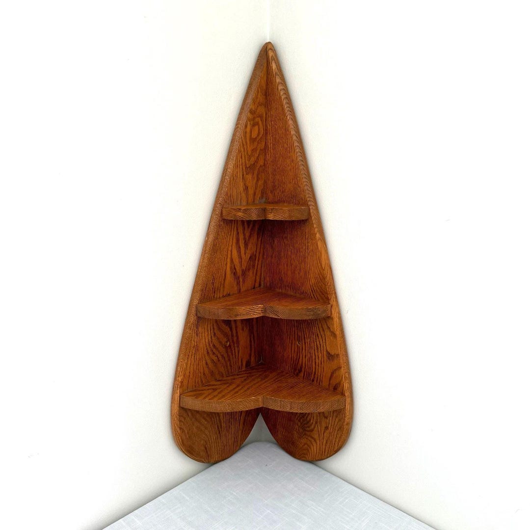 Solid Oak Corner Graduated Step Shelf - Etsy