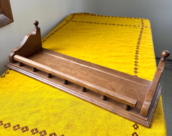 Vintage Ethan Allen Wood Plate Rail Shelf - Colonial Early American ...