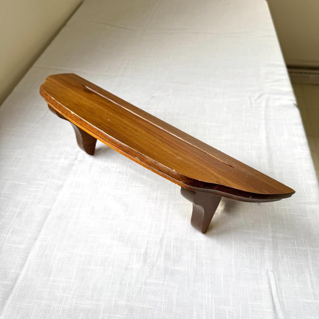 Vintage Wooden Double Corbel Shelf Plate Groove - Etsy