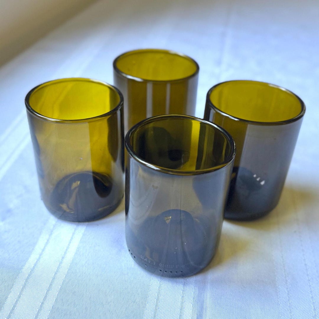 Repurposed Wine Bottle Drinking Glasses - Set of 4 Eco-friendly ...