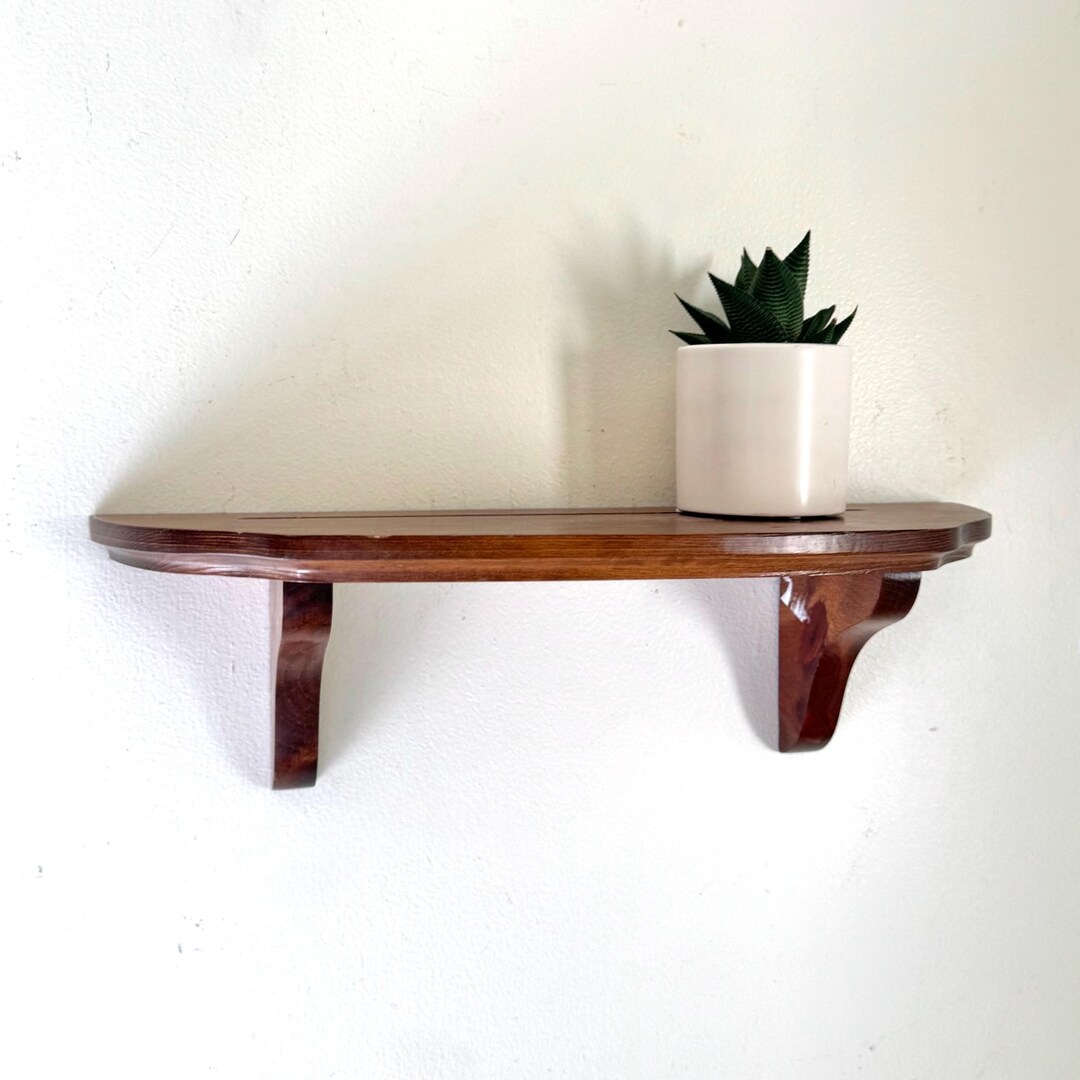 Vintage Wooden Corbel Shelf With Plate Groove - Etsy
